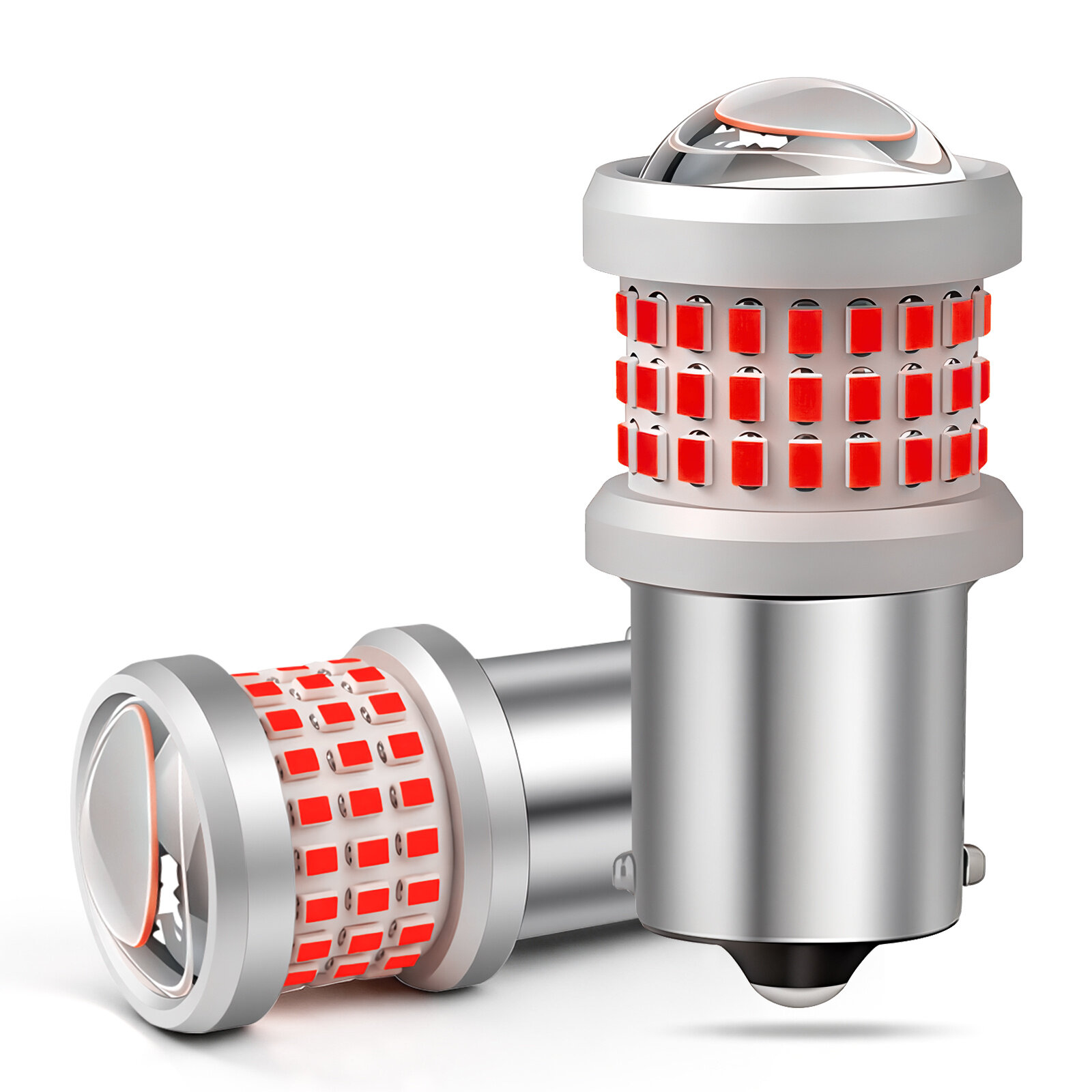 2 шт. 20W 3000LM светодиодные лампы 1156 P21W Ba15s красный, 12V/24V, для стоп-сигнала, габаритных огней, поворотников