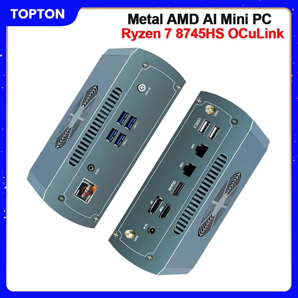 Topton Metal Gaming Mini PC FU05 Ryzen 7 8745HS Ryzen 7 8745HS, No Ram No HD No OS