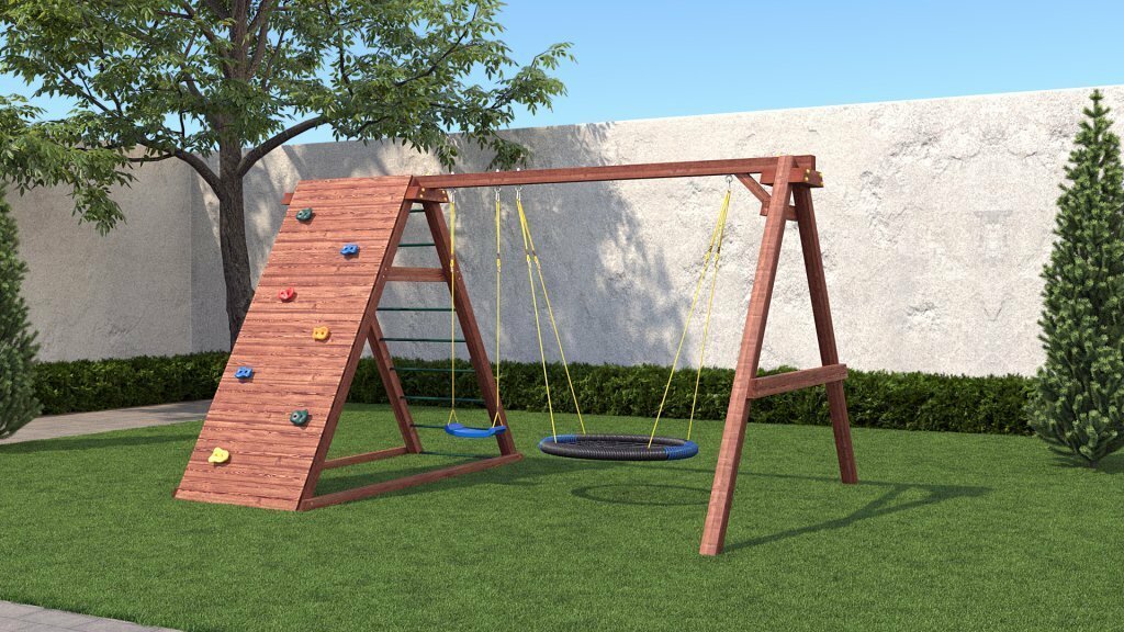 CustWood Air A3 Детская деревянная игровая площадка для улицы дачи
