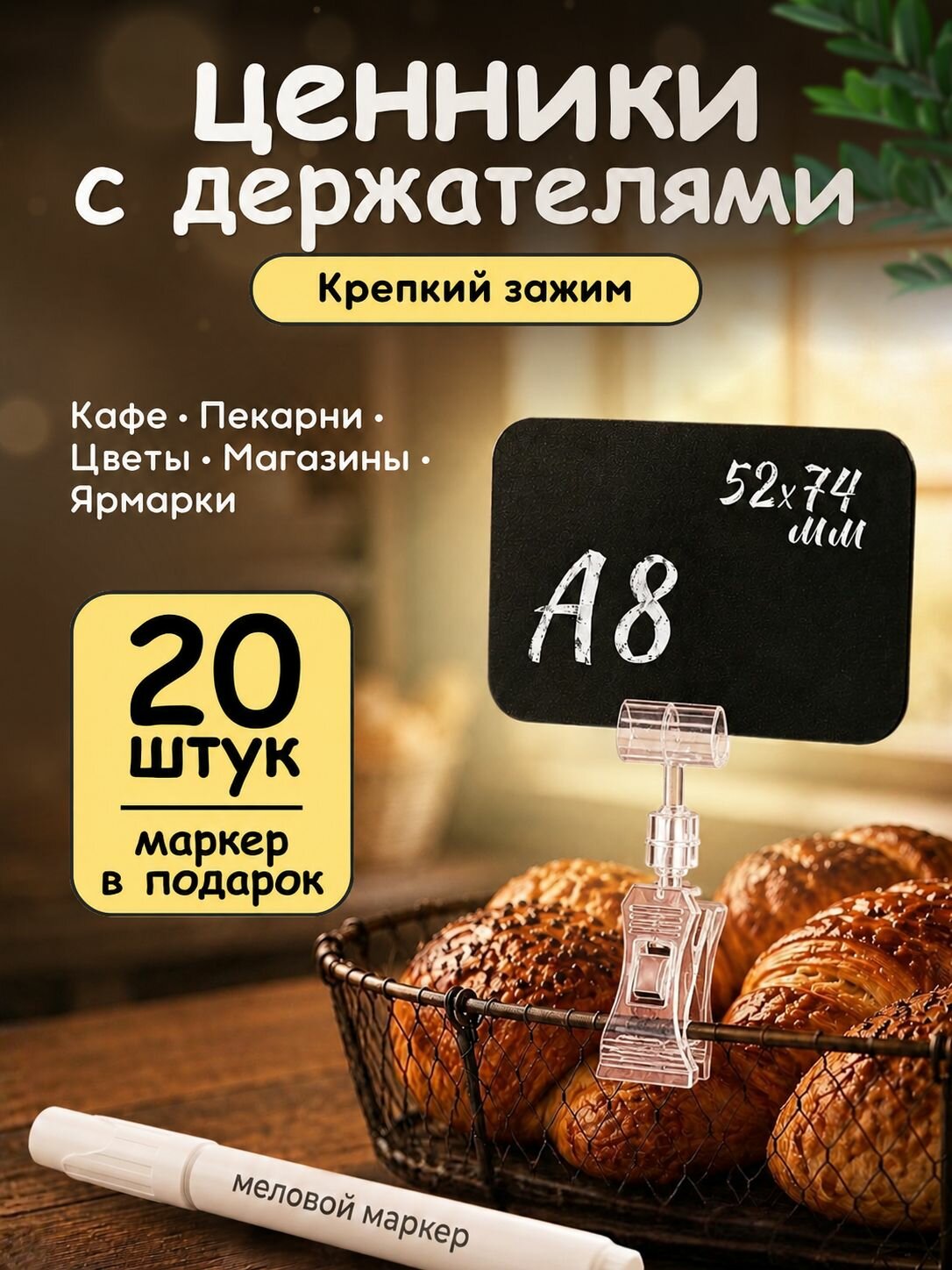 Набор меловые ценники с ценникодержателем и меловым маркером для магазина для ценников для маркировки