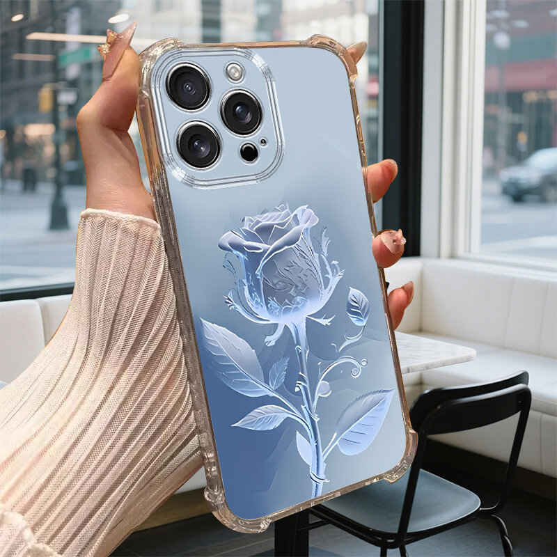 Мягкий TPU-чехол для смартфона модели 17 Air, розово-голубой свежий дизайн, защита четырёх углов при падении