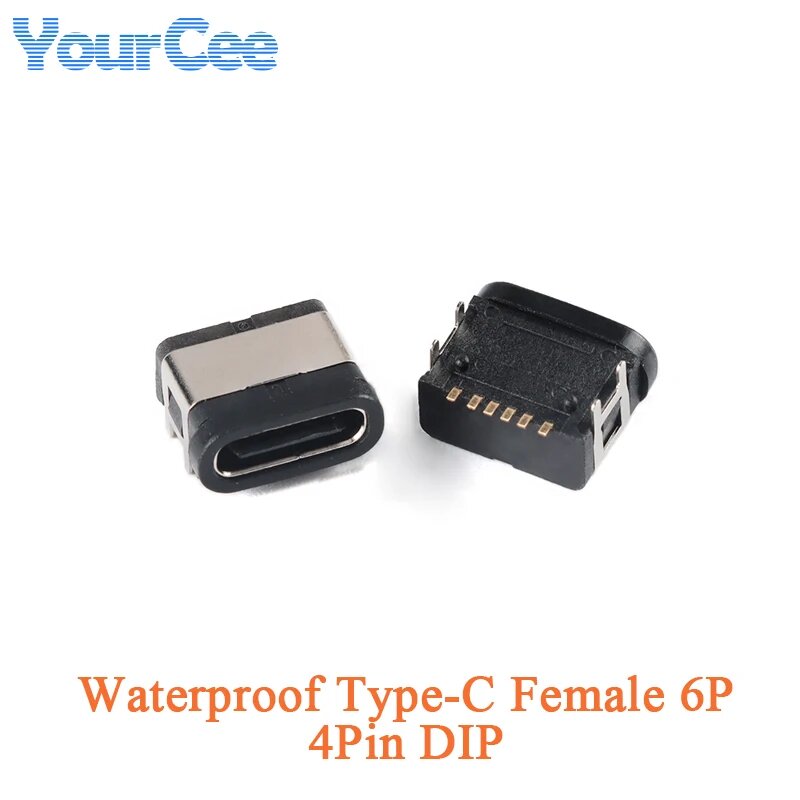 5 шт. водонепроницаемые разъемы USB-C для быстрой зарядки
