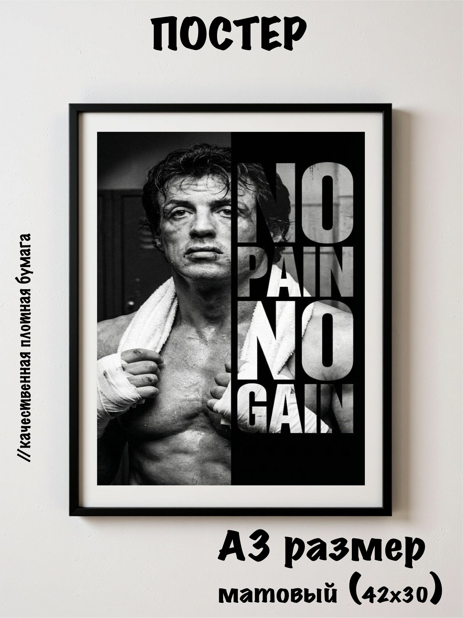 Постер интерьерный - No pain - No gain