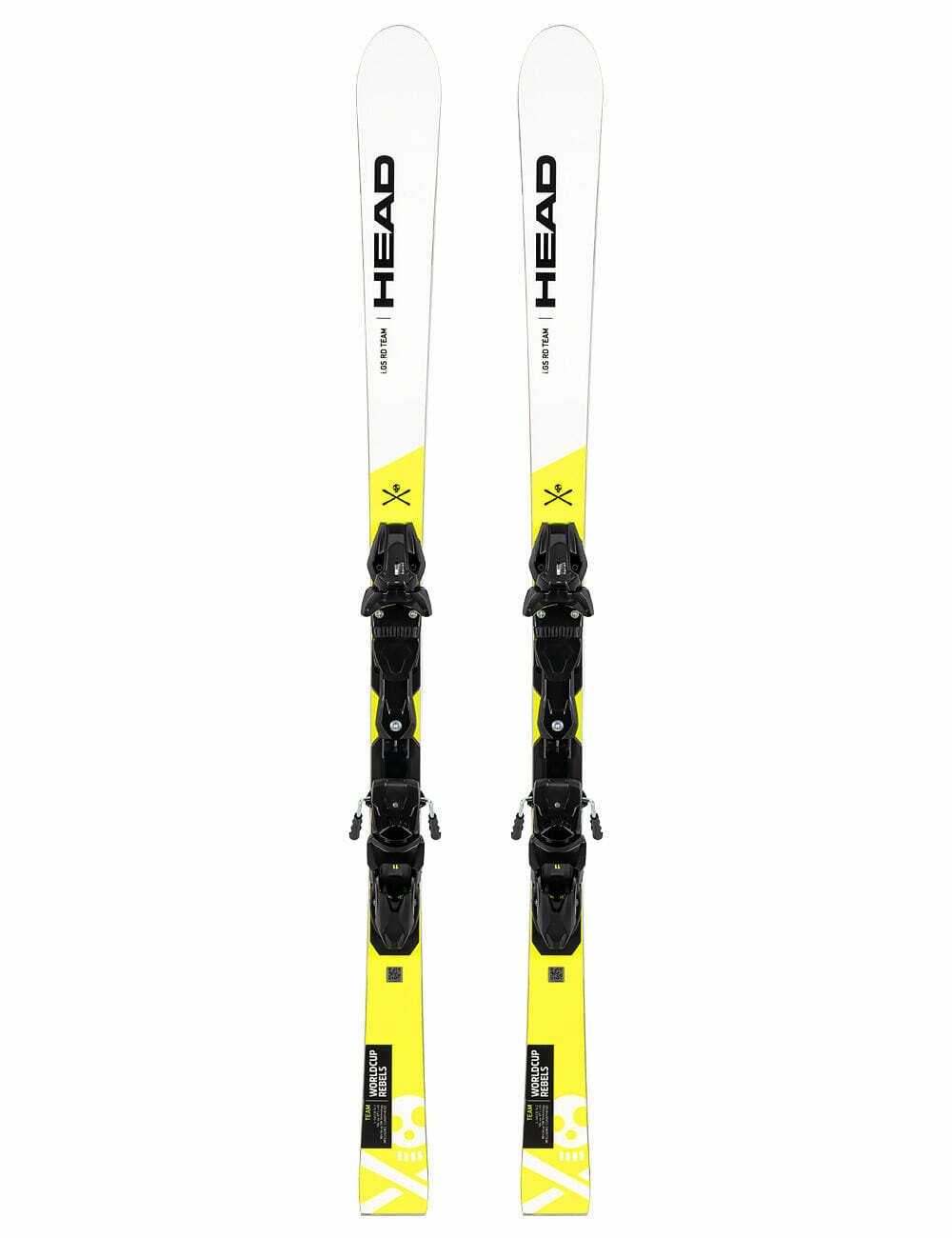 DECATHLON лыжный комплект горный head wc rebels i.gs rd team + крепления head ff 11, белый/желтый, 145 см