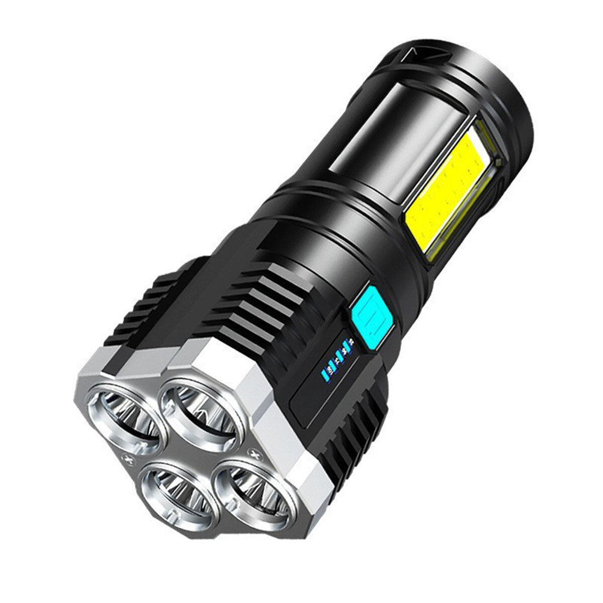 Светодиодный аварийный фонарь с 4 уровнями яркости, USB-зарядка, дальний луч, для кемпинга и отключения электричества, черный, 1 шт.