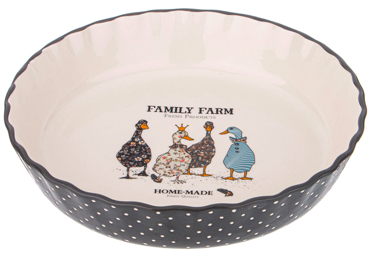 Форма для запекания прямоугольная Agness / Агнес Family Farm 27.5х27.5х6см, объем 2.1л, керамика / для выпечки