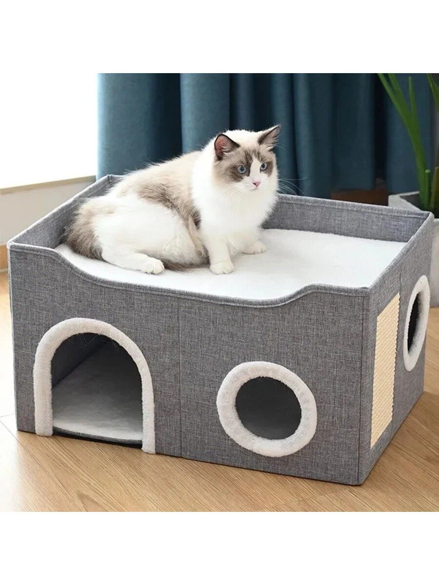Двухъярусная кошачья лежанка, домик для кошки, для повседневного использования