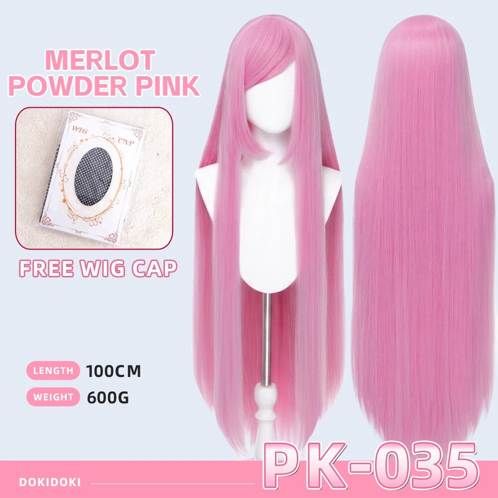 Розовый парик DokiDoki для косплея Розовый, Pink-035
