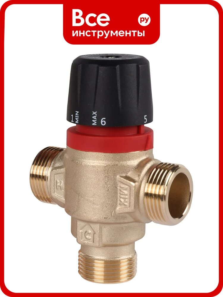 Термостатический смесительный клапан для систем отопления и гвс ROMMER 3/4" нр 35-60с kv 1,6 (боковое смешивание) RG0092NU9FV193