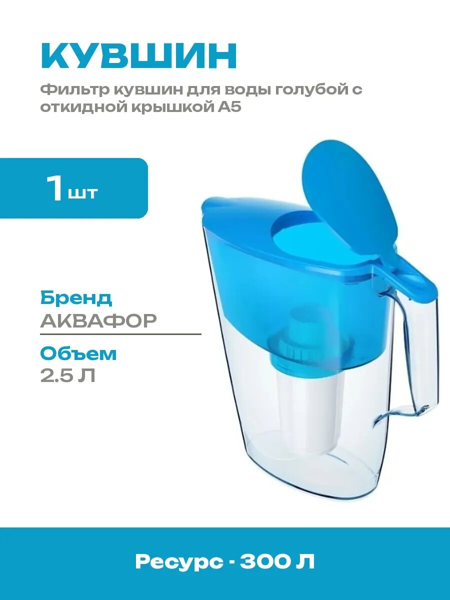 Водоочиститель кувшин для воды голубой со сменным модулем
