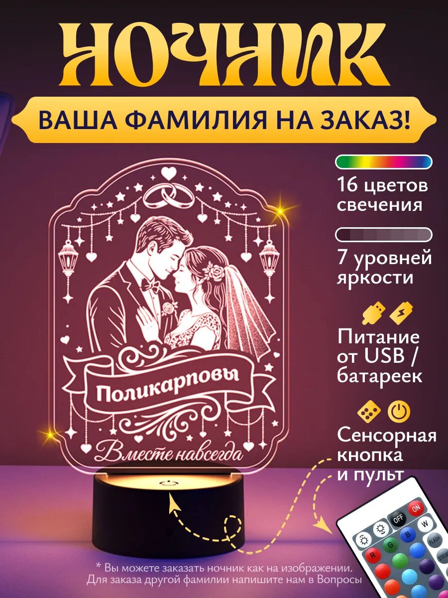Ночник "Поликарповы - молодожёны"