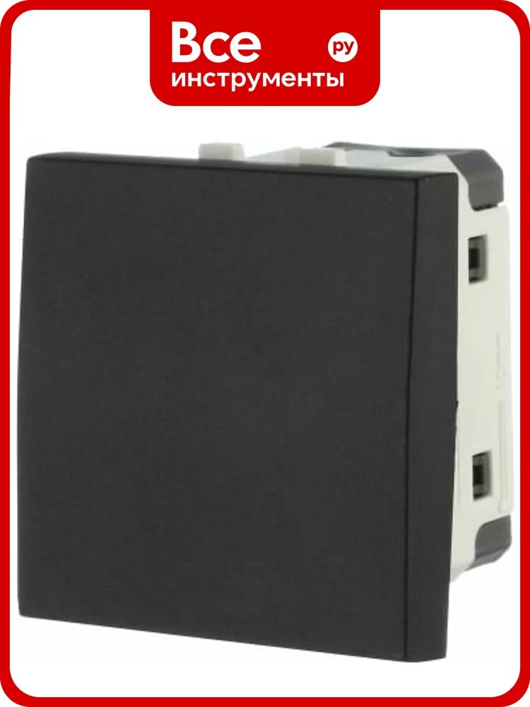 1-клавишный выключатель LK Studio 45x45 (сх.1) 16 A. 250 B черный бархат LK45 850708-1