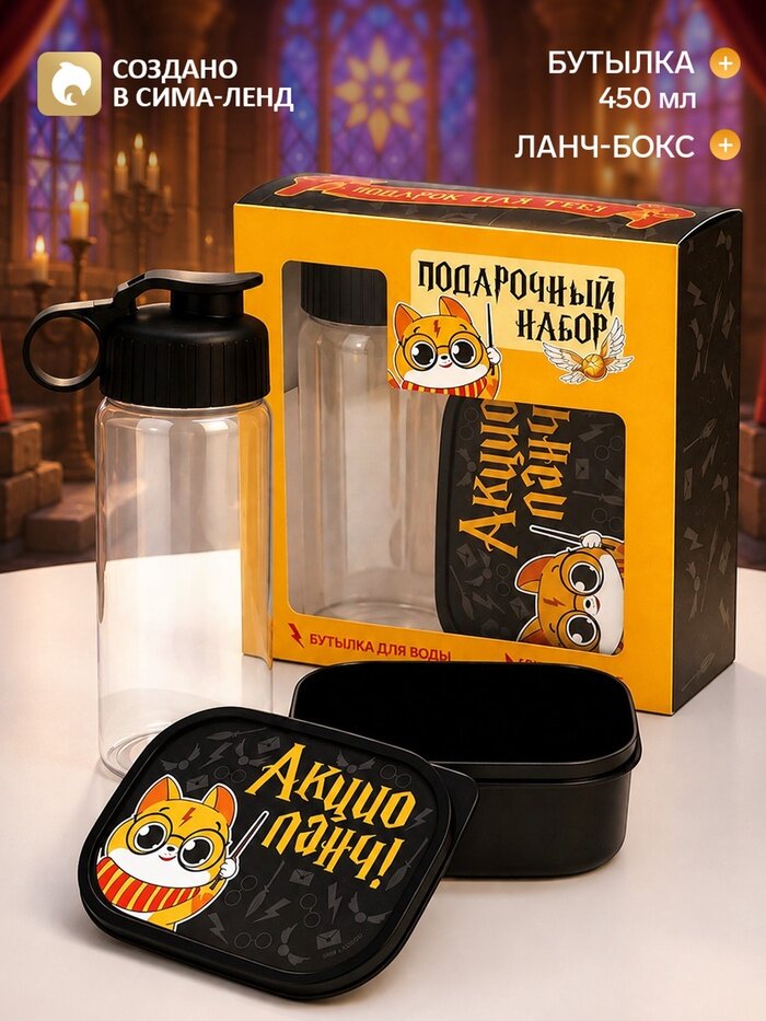 Набор «Акцио Ланч», ланч-бокс 500 мл, бутылка 450 мл 11040029