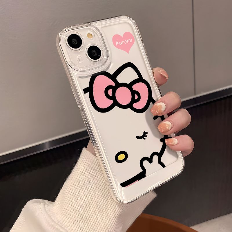 Чехол на Редми 12 / Redmi 12 прозрачный с принтом Куроми Стиль Hello Kitty силиконовый ударопрочный