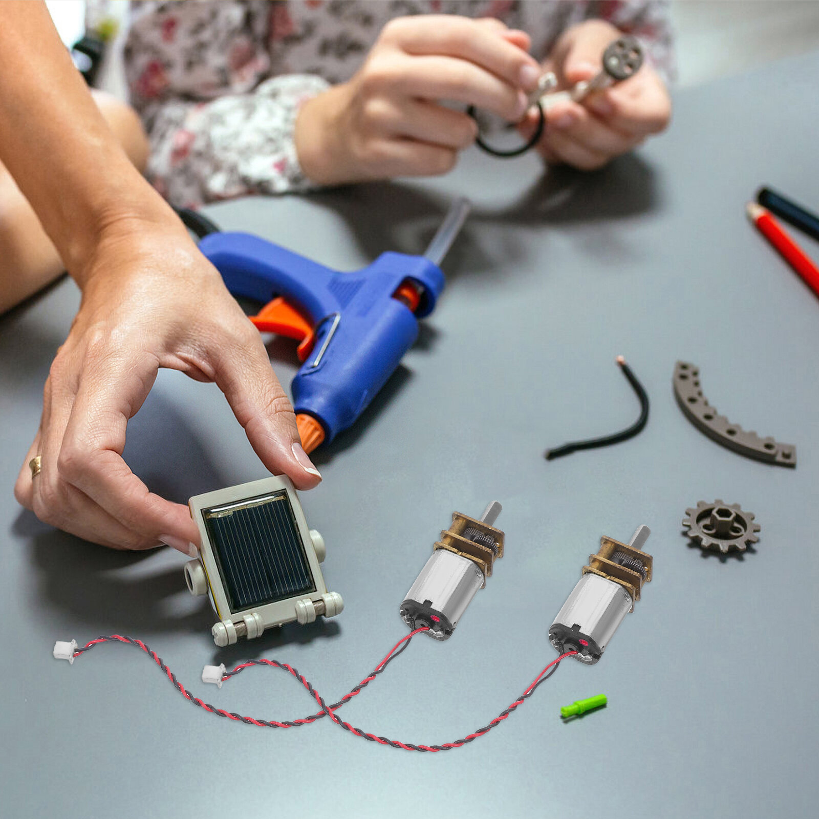 Мотор редуктор металлический для DIY игрушек, роботов и RC моделей, 6 штук, размер 3.6x1.2 см