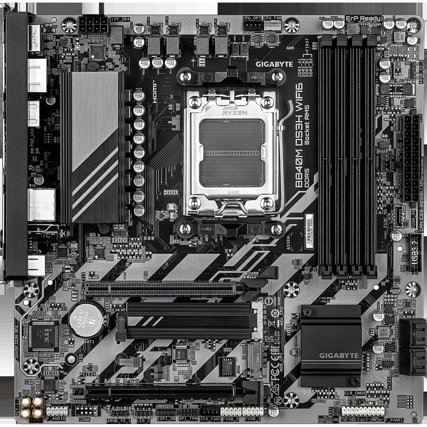 Материнская плата GIGABYTE B840M DS3H WF6 DDR5 DIMM 8200 МГц