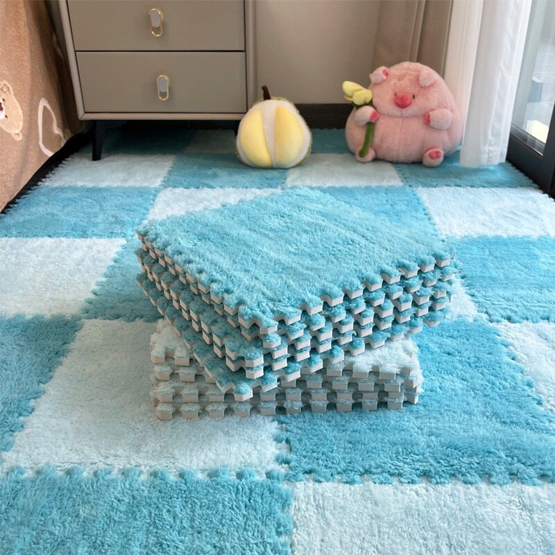 Пазловый коврик 30×30 см, толщина 1 см, набор 10 плиток + бордюры