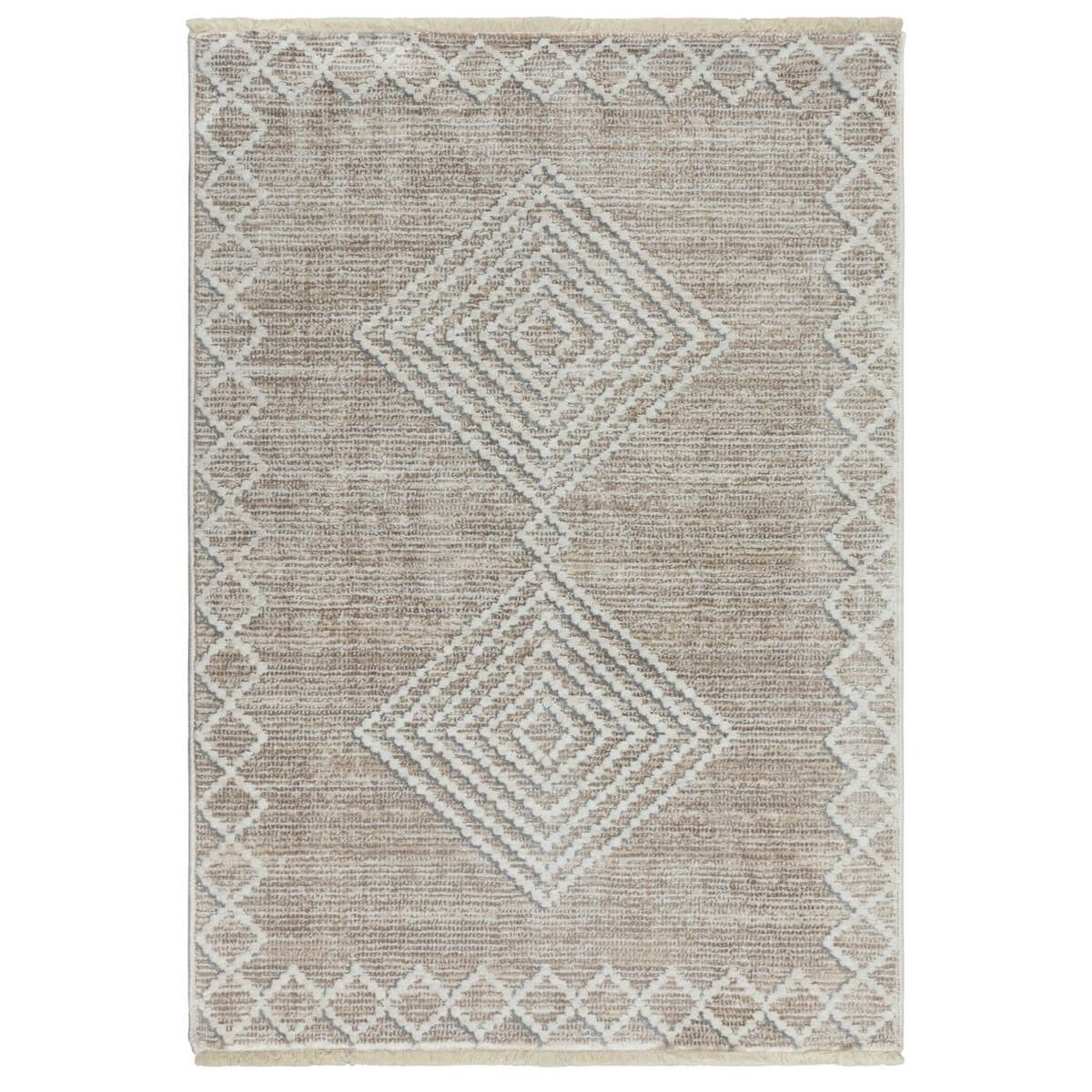 Ковер 2x2.9м Турецкий Ozkaplan Karpet OLBIA дизайн B0800A BEIGE-WHITE