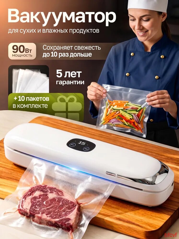 Вакууматор для продуктов, вакуумный упаковщик для продуктов с пакетами подарок