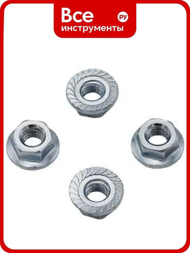 Гайка с фланцем Rizzel M12 DIN 6923 белый цинк 1400 шт 00000326589