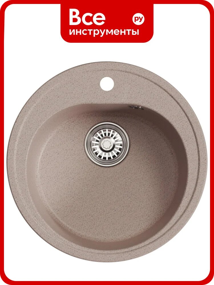 Мойкa MIXLINE ML-GM11 круглая, песочная 302, 500 мм, глубина чаши 180 мм newх 551819
