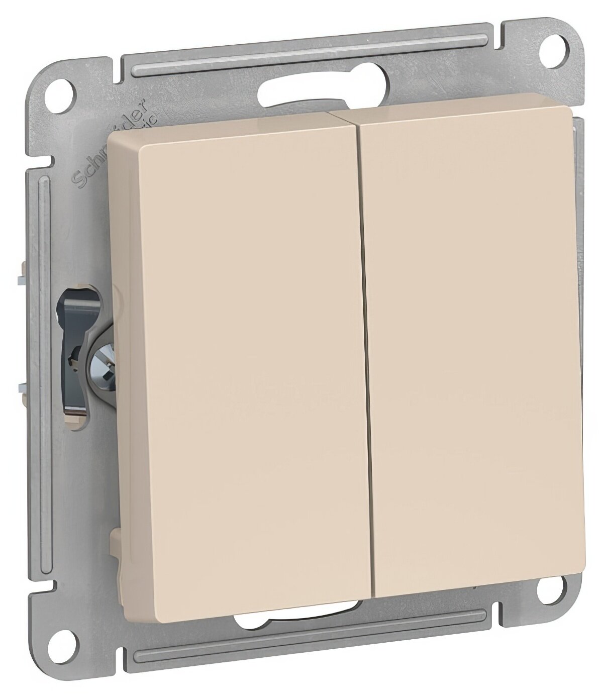 Переключатель 2-клавишный SCHNEIDER ELECTRIC Atlas Design 10А бежевый