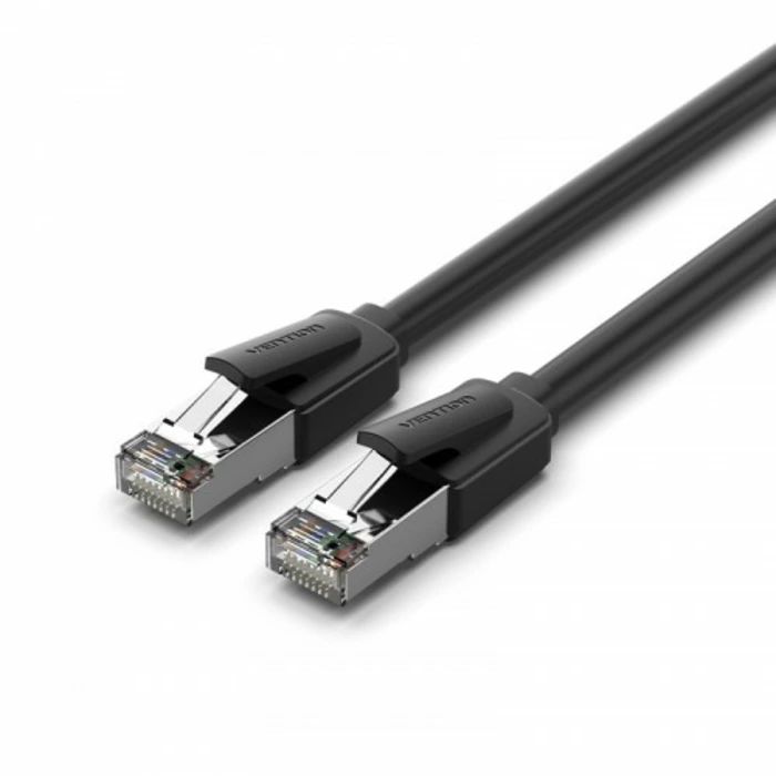 Патч-корд VENTION IKKBK литой (molded), S/FTP, кат.8, 8м, 4 пары, 28AWG, медь бескислородная, черный