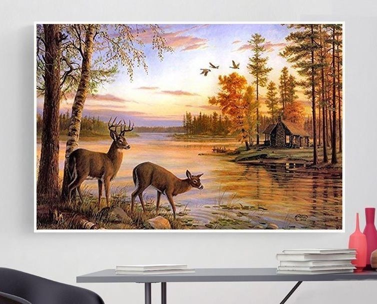 Набор для вышивания крестом, 11 Канiteй (11CT), канва 50x70 см, готовая вышивка 40x60 см