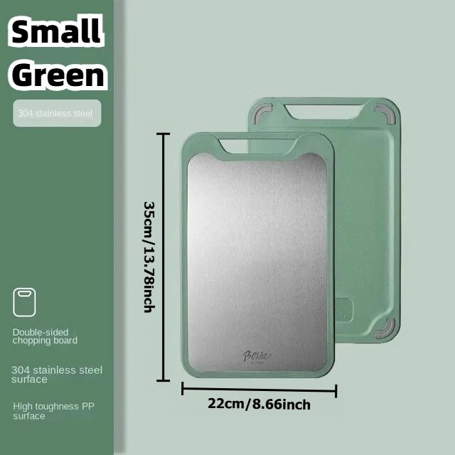 Разделочная доска из нержавеющей стали двухсторонняя Зеленый, Small-Green