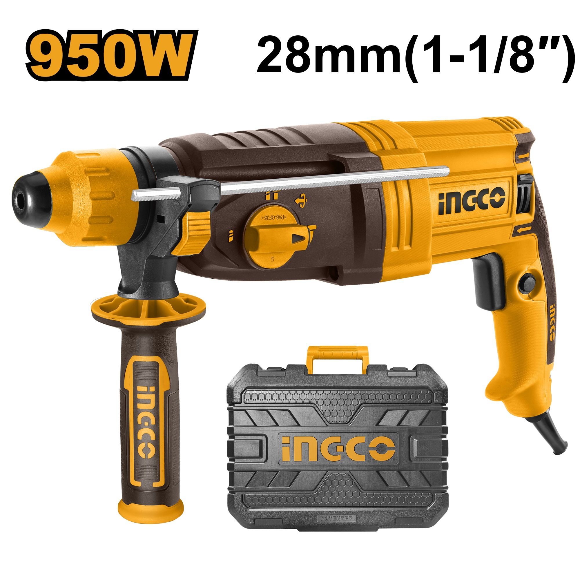 Перфоратор электрический от сети 2.5 Дж 950 Вт INGCO