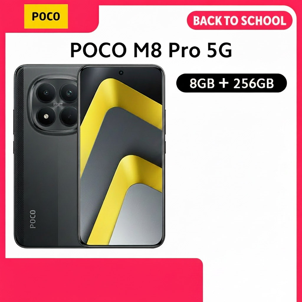 Новый смартфон POCO M8 Pro 5G, глобальная версия, процессор Snapdragon 7s Gen 4, 6.83-дюймовый 1.5K дисплей с частотой обновления 120 Гц, аккумулятор 6500 мАч, зарядка 100 Вт, NFC.