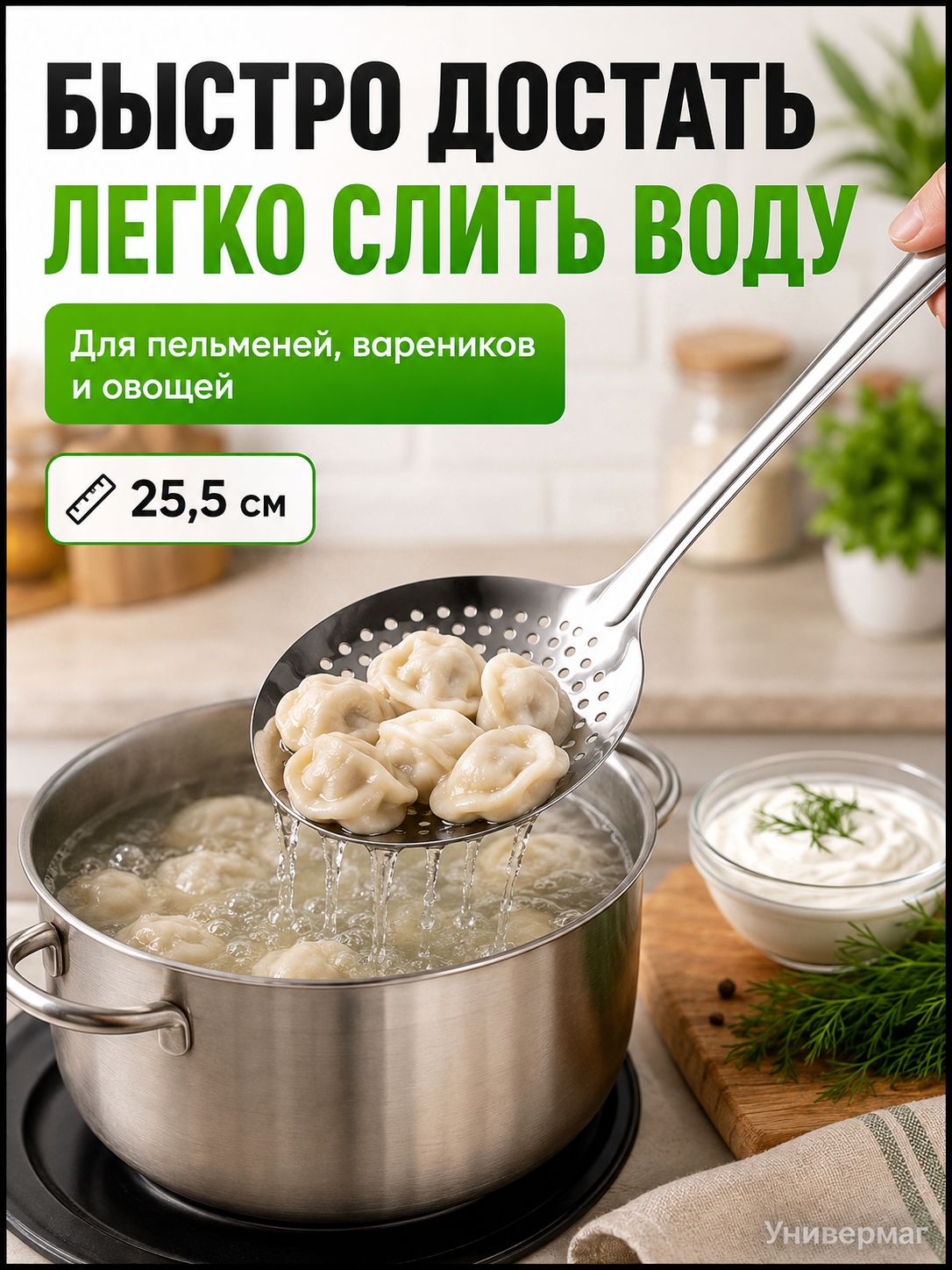 Шумовка, 25.5 см для кухни для снятия пены