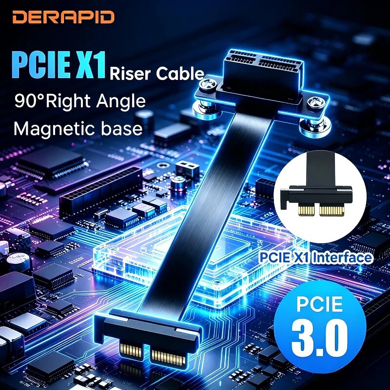 Райзер PCIe X1 Derapid 8 Гбит/с 10/15/20 см 0.1m