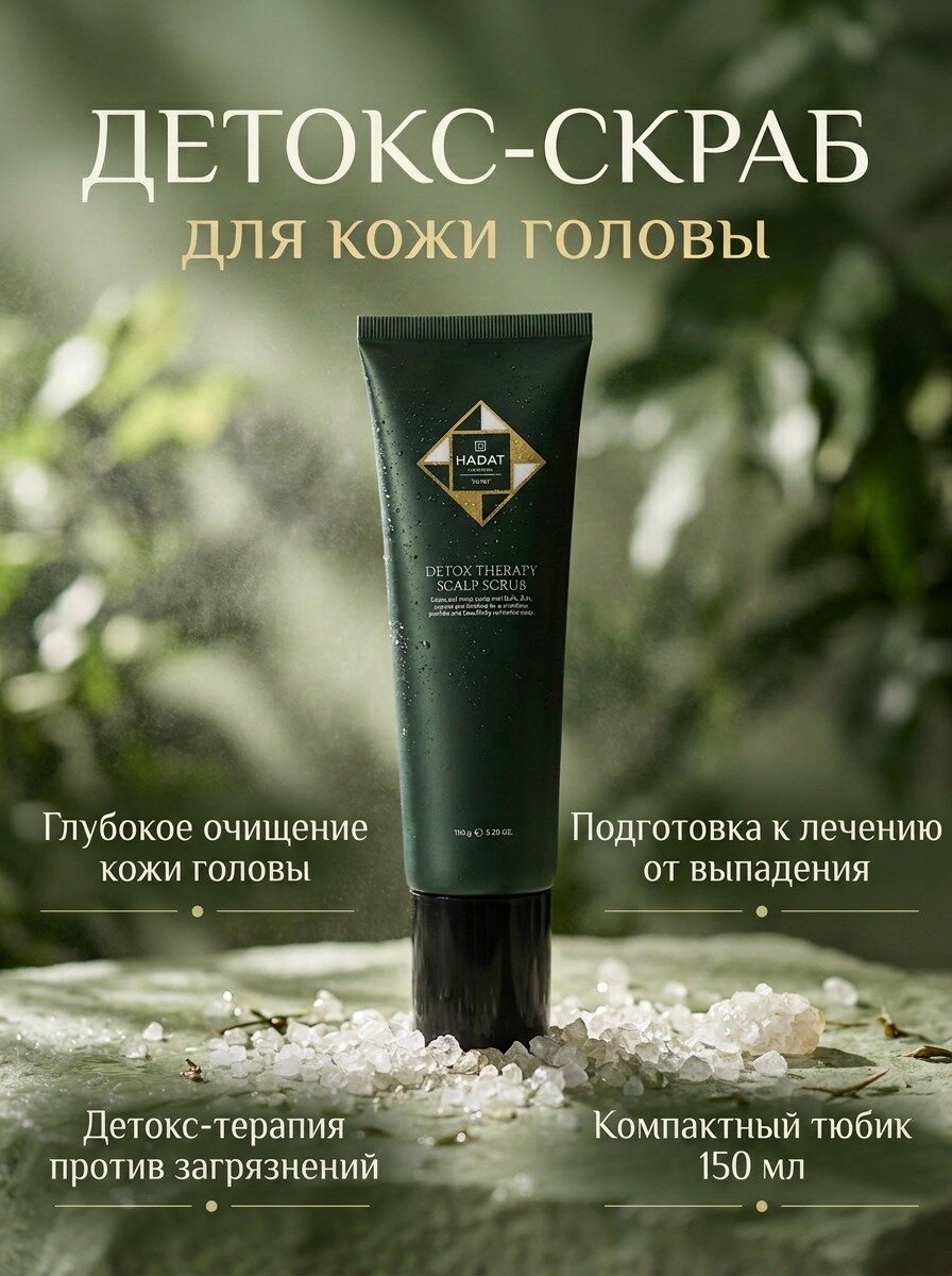 Детокс-скраб HADAT "DETOX THERAPY SCALP SCRUB" , для кожи головы, 150 мл