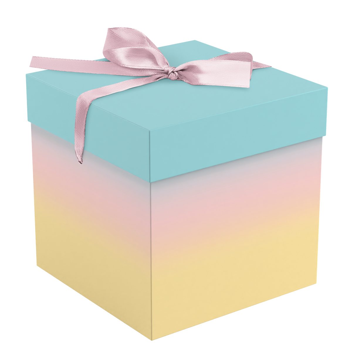 Коробка складная подарочная MESHU "Gradient" (15x15x15см), с лентой (MS_62562), 12 уп.