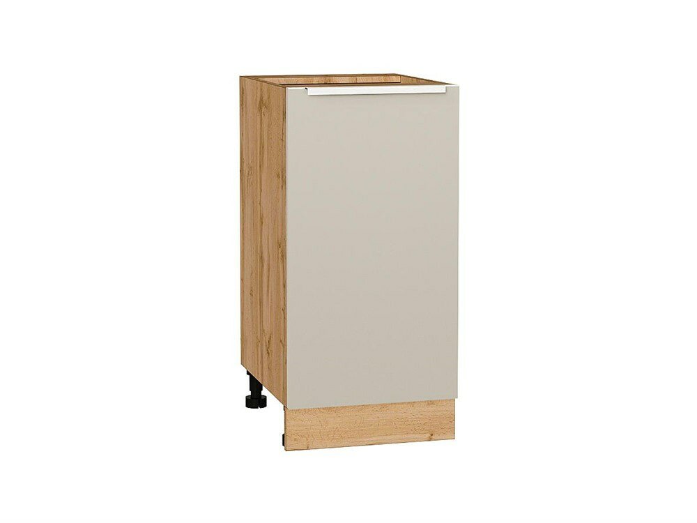 VVT Шкаф нижний с 1-ой дверцей Фьюжн Дуб Вотан, Cream Silk, 400 В*Ш*Г 816*400*480, фасад МДФ Cream Silk, корпус Дуб Вотан Cream Silk
