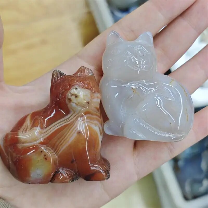 Скульптура кота из агата, цвет 1