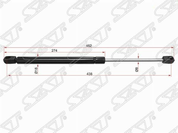 Амортизатор крышки багажника SAT ST-90379054 Opel Omega 94-03 справа=слева