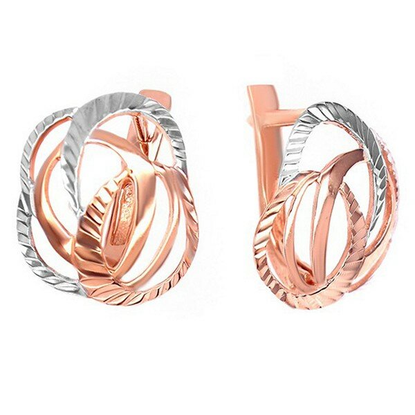Серьги, красное золото, 585 проба