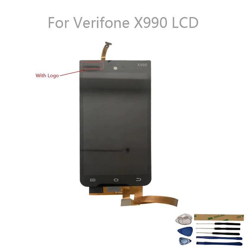 LCD-экран для Verifone X990, дисплей с сенсорным экраном и дигитайзером в сборе