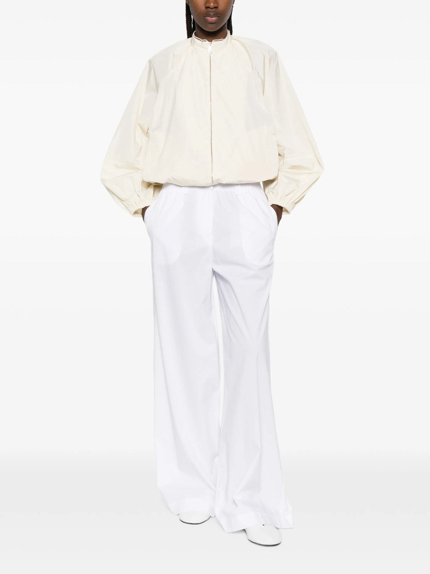 Брюки Aspesi White trousers, размер 42, бежевый/белый — фото 1