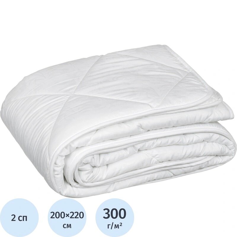 Одеяло Luscan 220х200 см стеганное микрофибра/лебяжий пух 300 г/м2