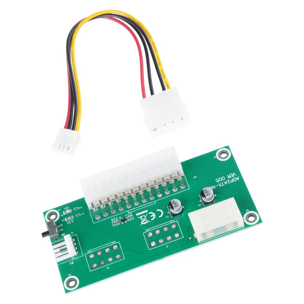 Двойной Блок питания Riser Card 24PIN-4PIN Блок Питания Starter Board Адаптер ADD2psu Преобразователь Шнура Для Майнинга BTC Miner