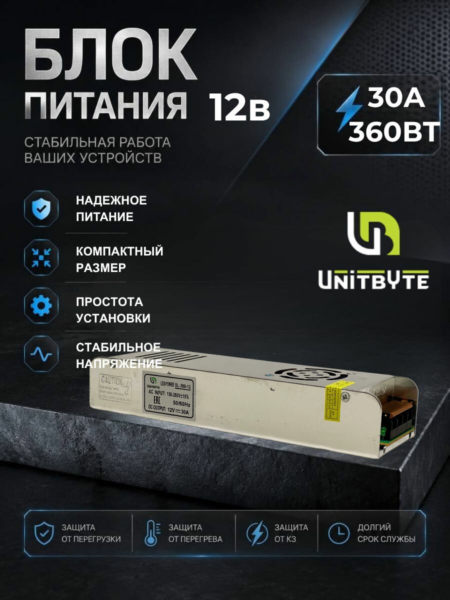Блок питания SL/12V/360W/30.0A/IP20