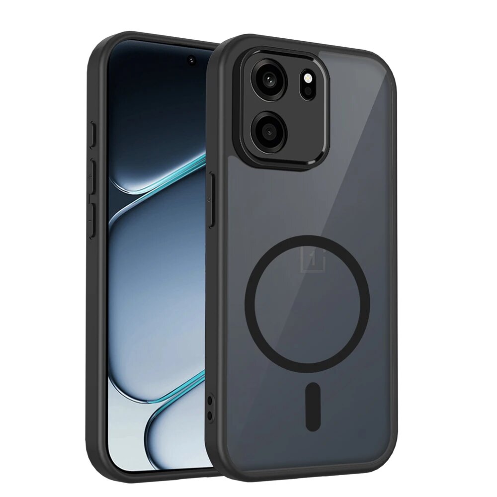 Магнитный чехол KEYSION для OnePlus Nord CE6, силиконовый + поликарбонатный матовый полупрозрачный черный противоударный чехол для OnePlus 1+ Nord CE6