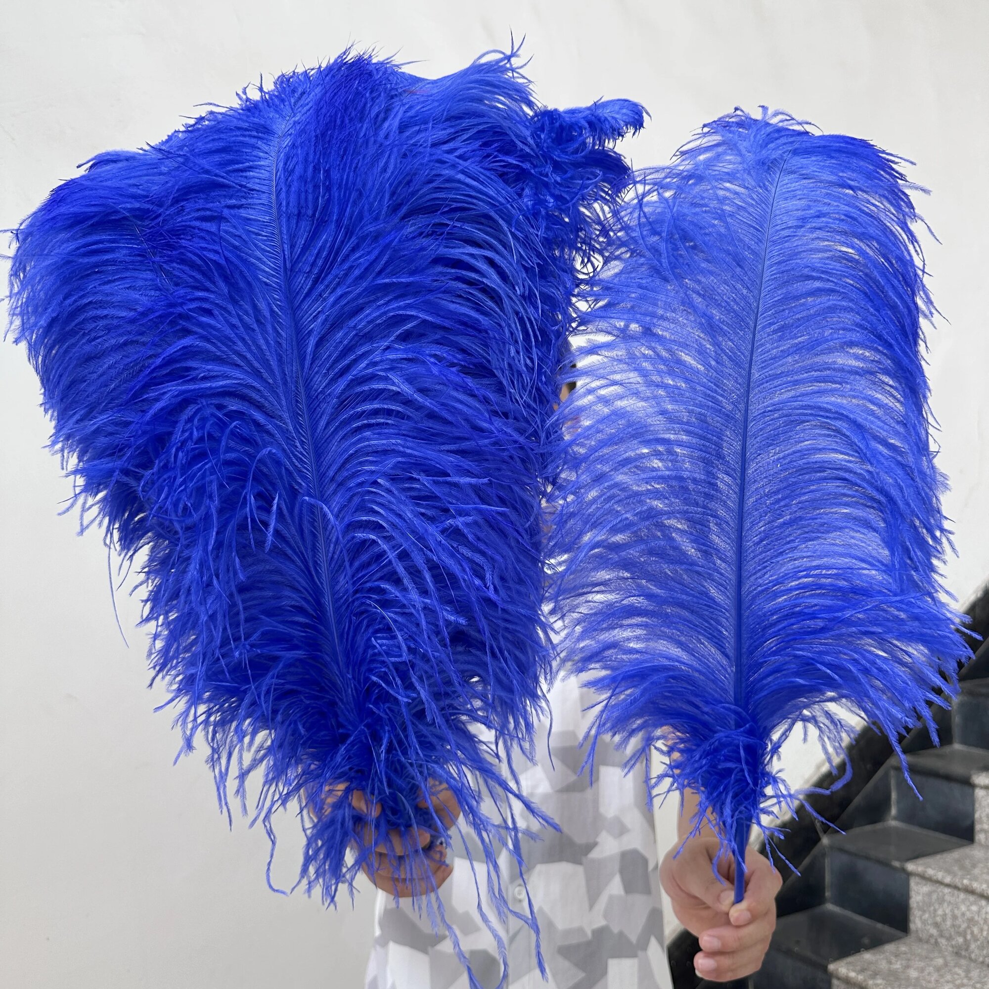 Синие перья страуса 30-35 см, Royal blue