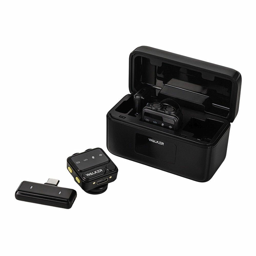 Беспроводной петличный микрофон Walker WRM-70 в кейсе, Type-C/Lightning