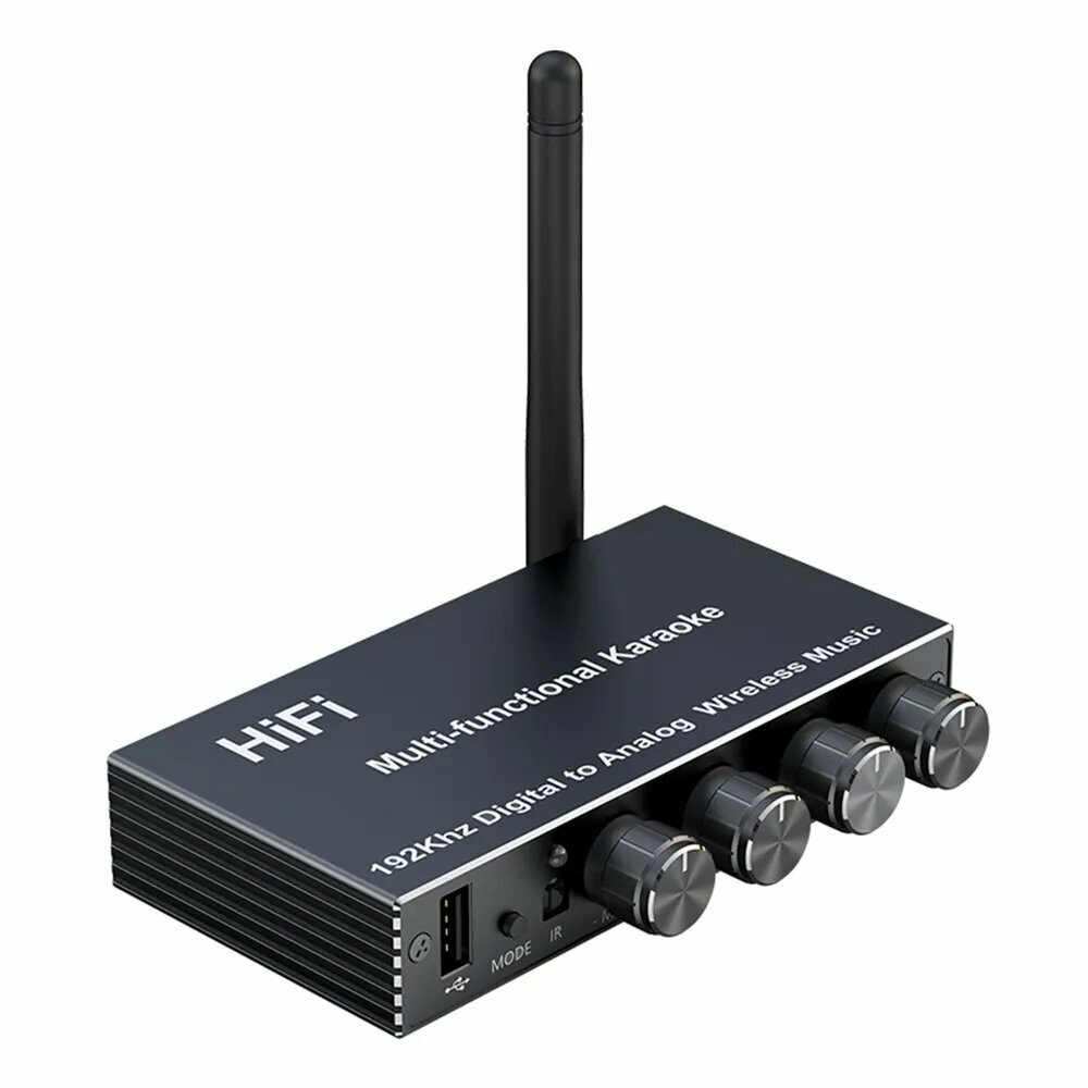 Приёмник Bluetooth 5.4 с оптическим и коаксиальным входами, AUX/RCA-выходами, поддержкой USB-накопителя и ИК-пультом