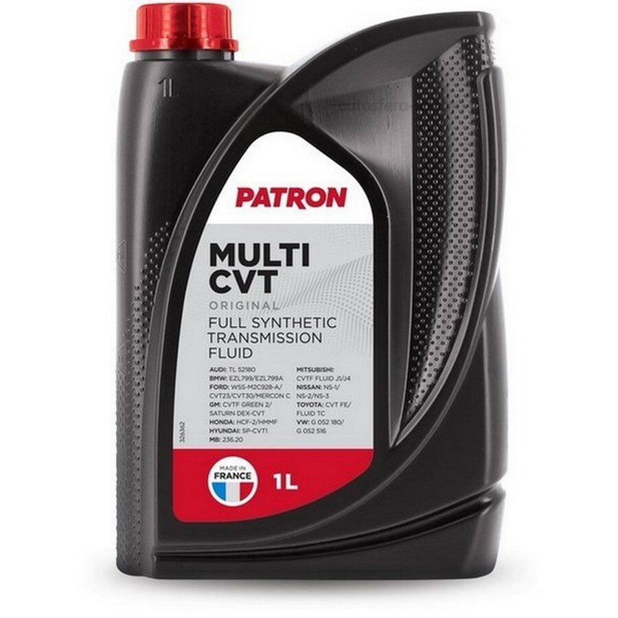 PATRON MULTICVT1LORIGINAL Жидкость гидравлическая 1л - GM CVT/DEX-CVT, TL 52180, EZL 799/799A, WSS-M2C928-A/MERCON C, SP-CVT1, MB 236.20, J4, NS-2/NS-3, HCF-2/HMMF, CVT FE/FLUID TC, G052180/G052516