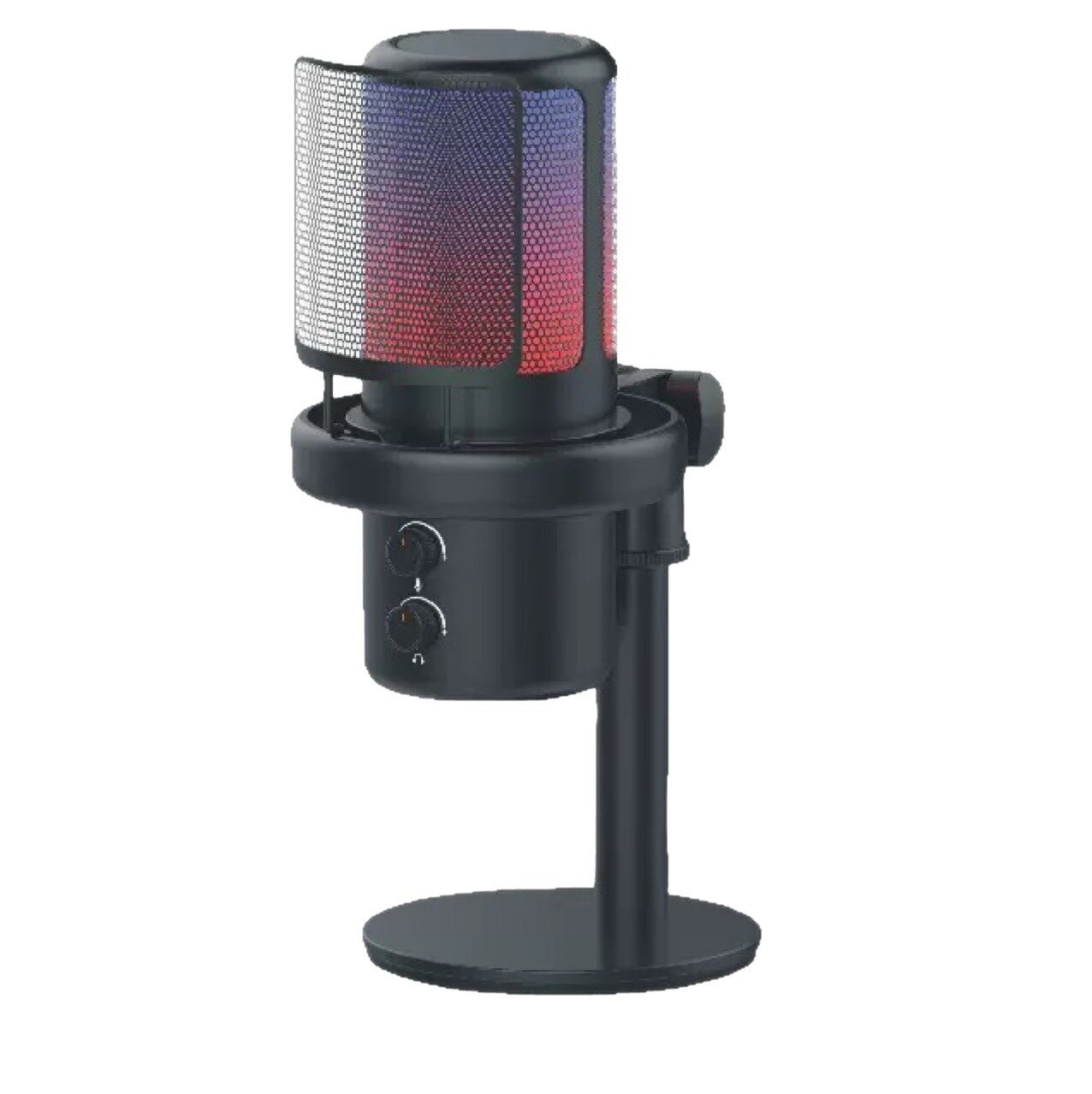Беспроводной конденсаторный микрофон с Bluetooth, USB, RGB-подсветкой для игр и стриминга, черный